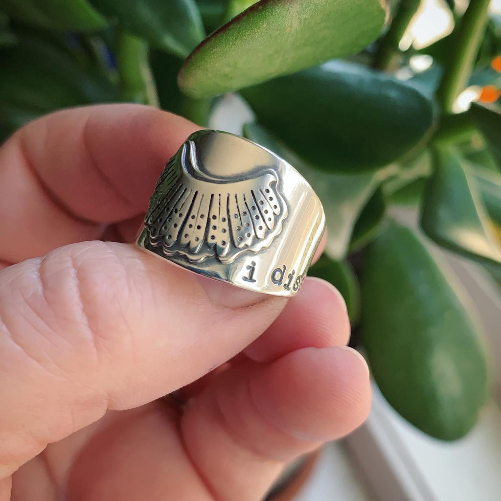 RBG "i dissent" Sterling Silver Ring – Sarah Weber Silversmith